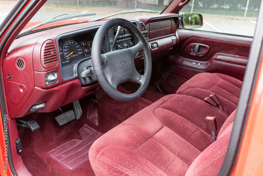 Portland, OR, USA - Oct 7, 2021 - 1997 Red Chevy Silverado 1500 Z71 ...