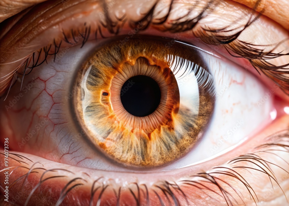 Close-up of a healthy conjunctival sac, showcasing the thin transparent ...