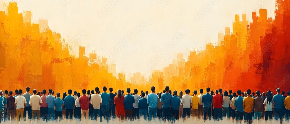 abstract vector group of crowded people. mob of people. confusion of ...