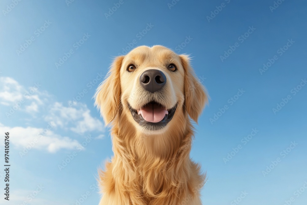 Create a realistic CG 3D image of a majestic Golden Retriever, isolated ...