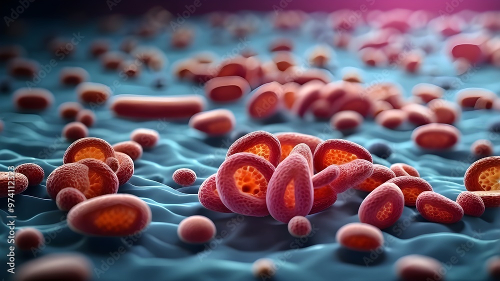 Probiotics Microflora and bacterial biology. Escherichia coli, colony ...