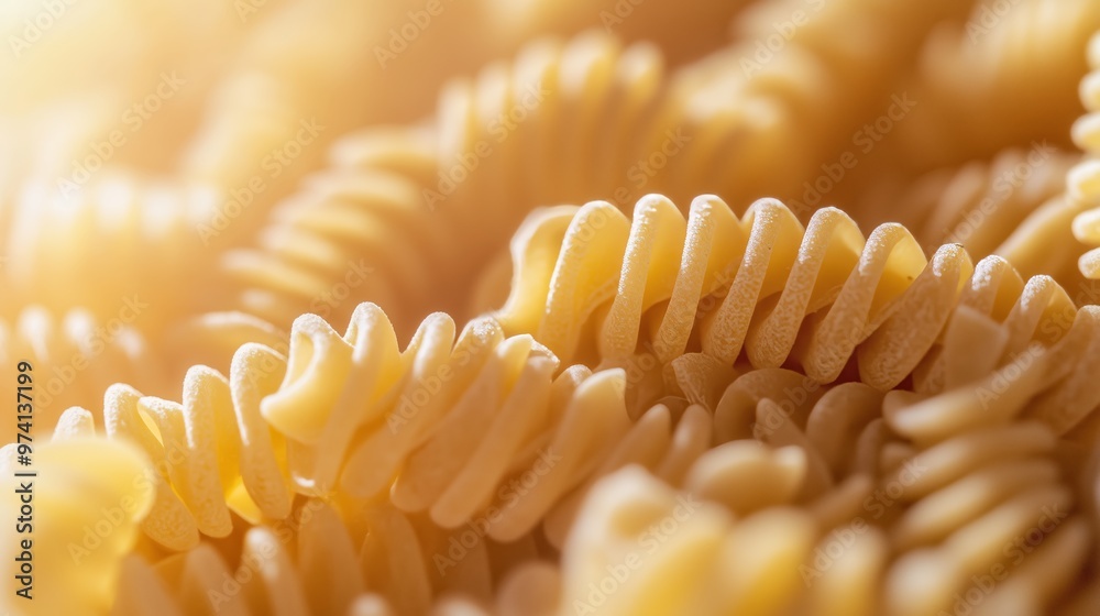 Espirales de pasta integral y macarrones resaltan en un fondo marrón ...