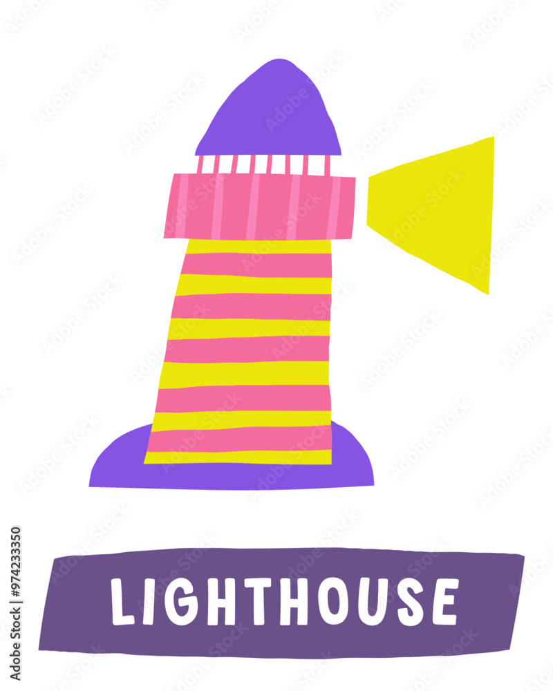 Learn pirate objects flashcard. Learning English words for kids. Cute ...