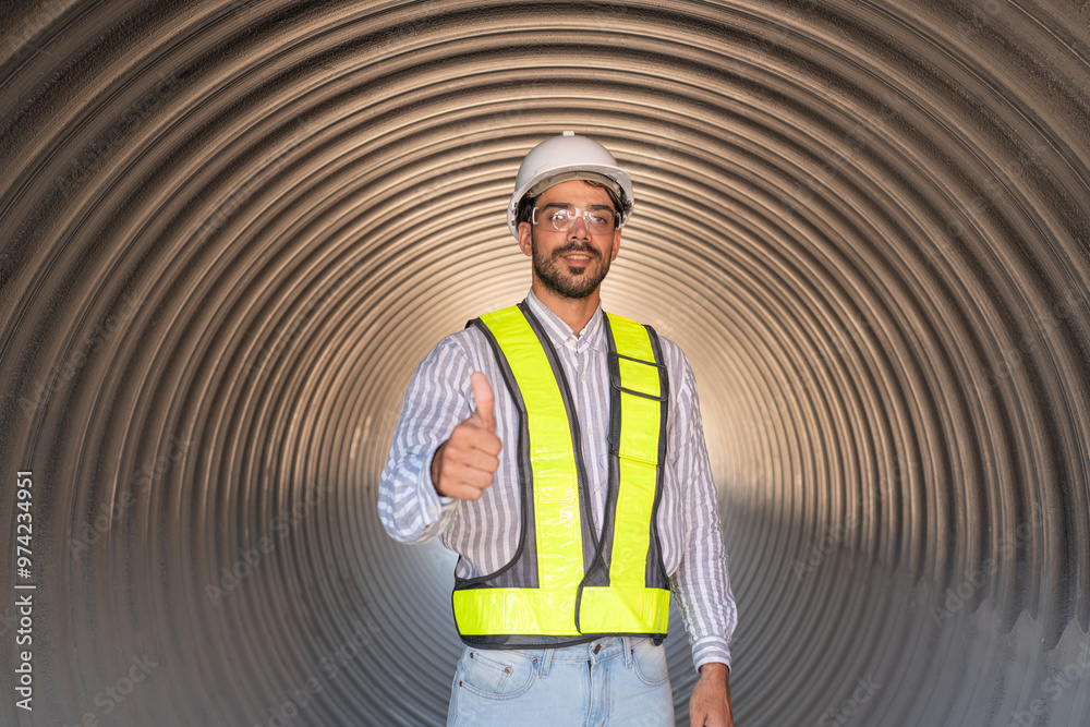 Mechanical engineer wearing safety uniform checking and inspection ...