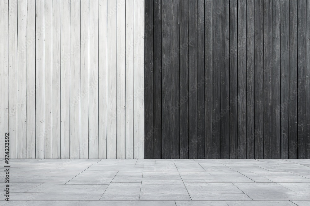 Image showcasing a contrasting wooden wall with one white half and one ...