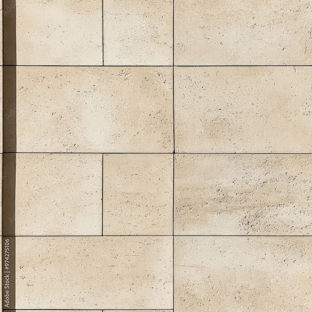 The photo shows simple concrete tiles with a slight texture arranged ...