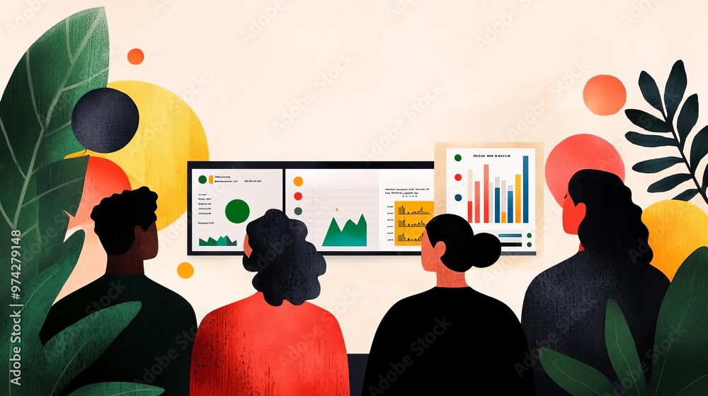 Competitive benchmarking analysis by a team of analysts comparing data ...