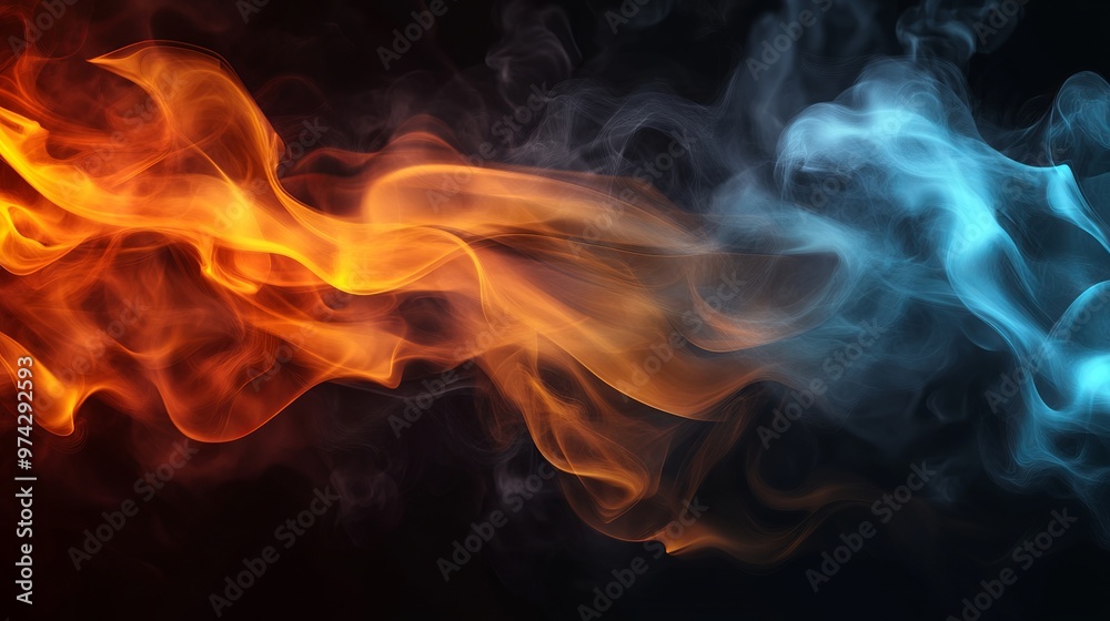 Smoke and fire on black. Explosions and forest fires. Smoke from ...