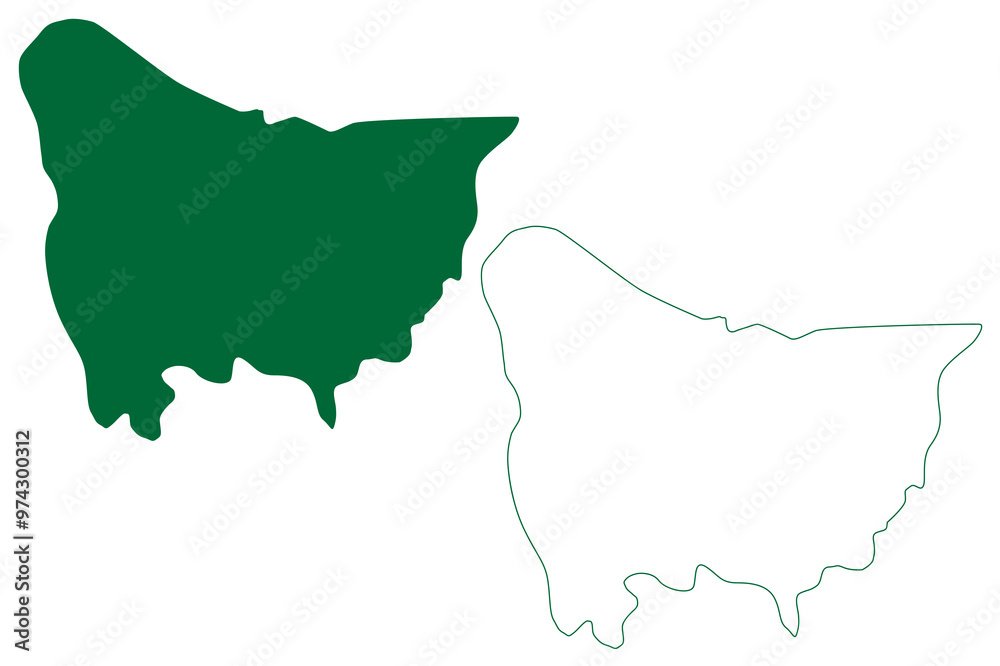 Chirang district (Assam State, Republic of India) map vector ...