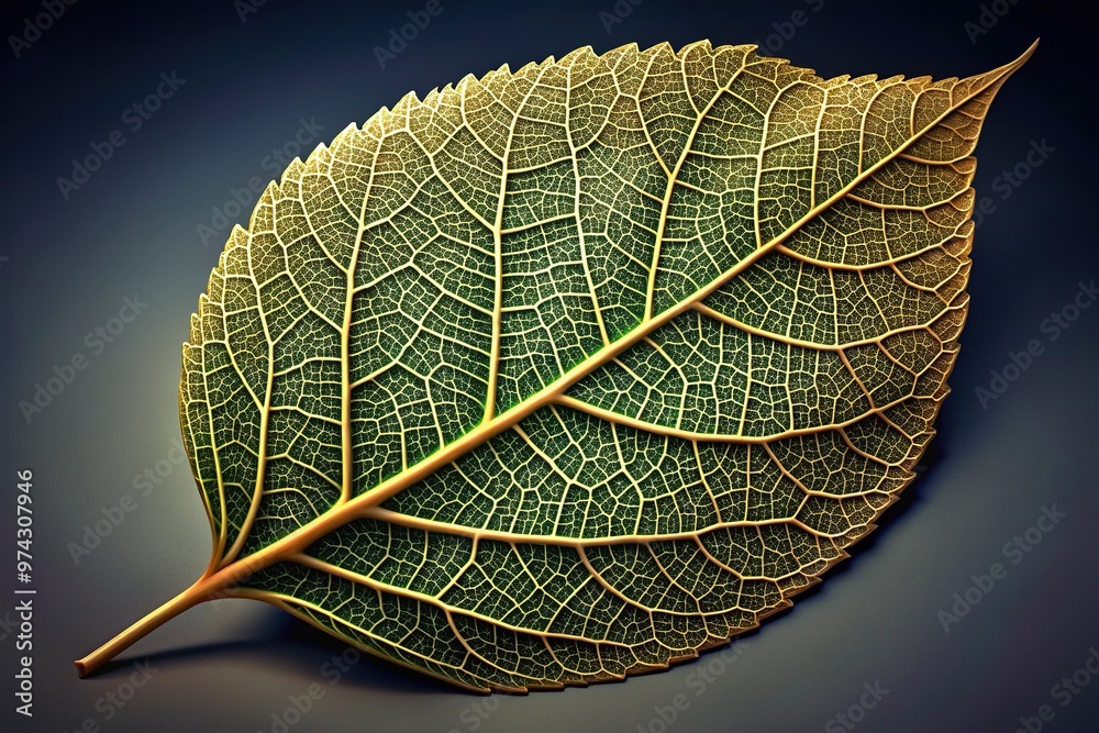 High-Resolution Digital 3D Model Of A Single Leaf With Intricate Veins ...