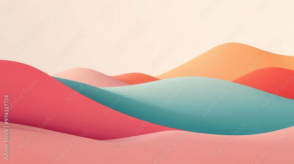 Abstract wallpaper flat design side view, with geometric shapes and ...