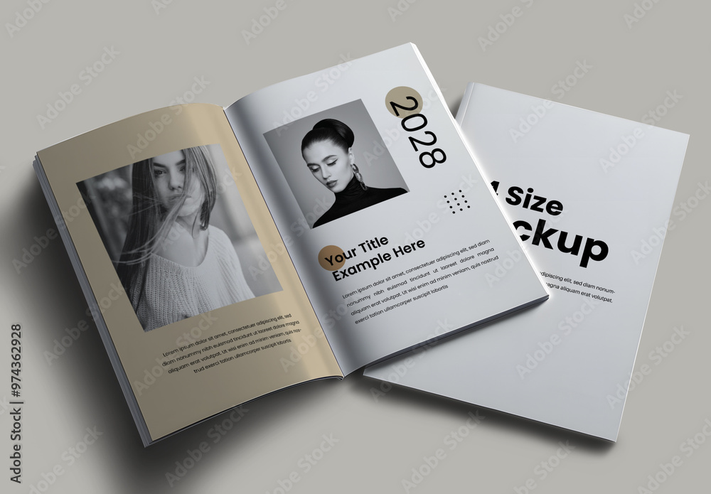 Book Mockup Layout with Generative AI Stock Template | Adobe Stock