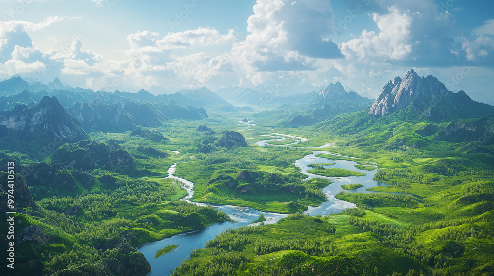 This picture shows a very beautiful natural landscape. It is a picture ...