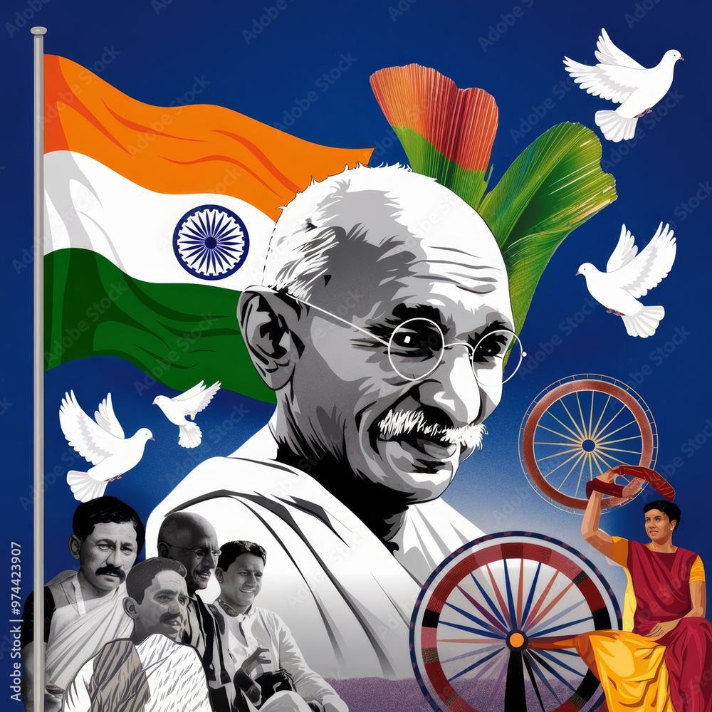 Mahatma gandhi jayanti. 2 october gandhi Jayanti, indian Freedom ...