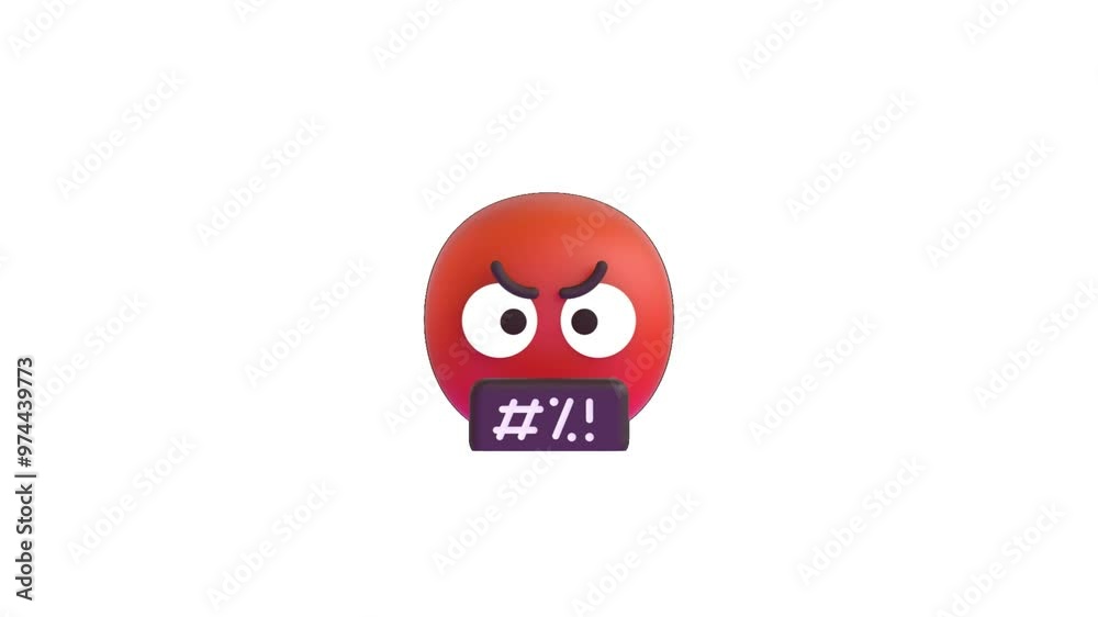 Angry Face Face Animated Emoji. Alpha channel, transparent background ...