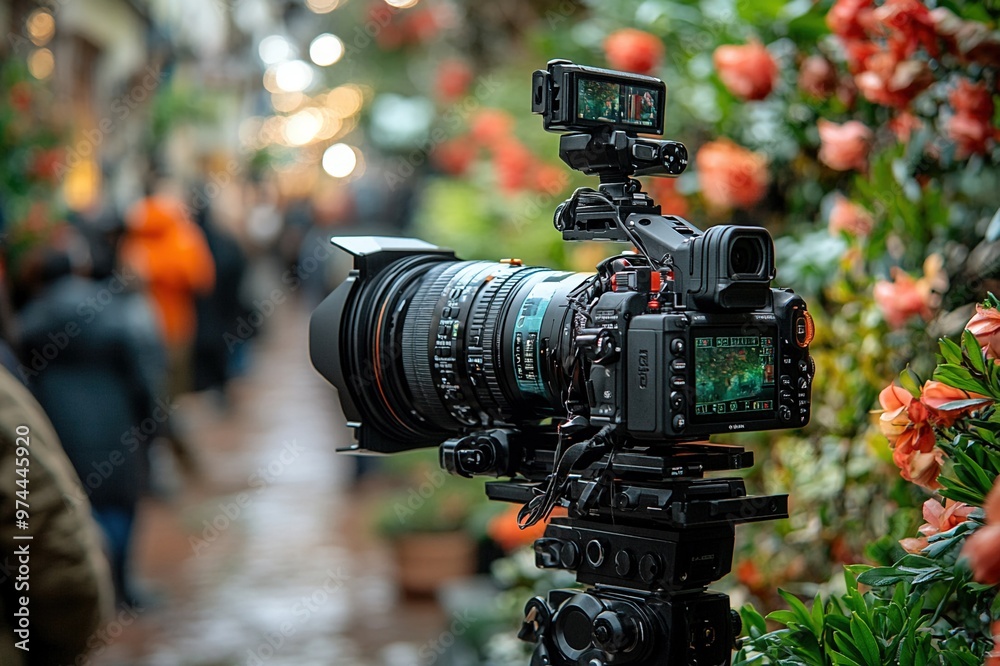 Content creators filming a documentary on innovative businesses ...