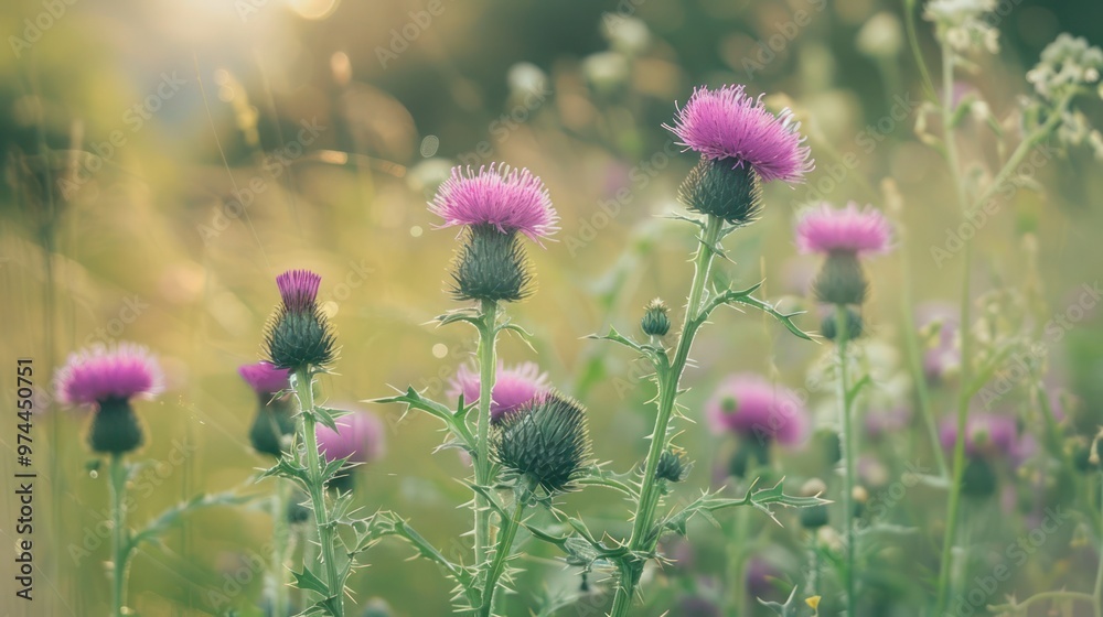 Marian thistle also known as Scotch thistle is a flowering plant ...