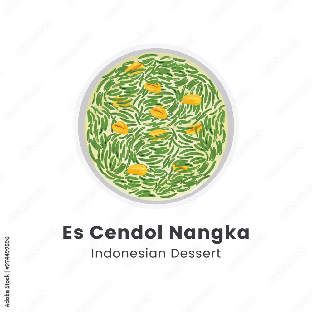 Hand drawn vector illustration of Es cendol dawet traditional ...
