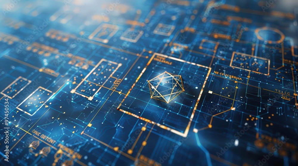Blueprint of the periodic table showing the different types of chemical ...