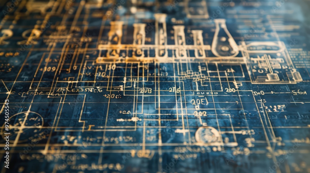 Blueprint of the periodic table showing the historical development of ...
