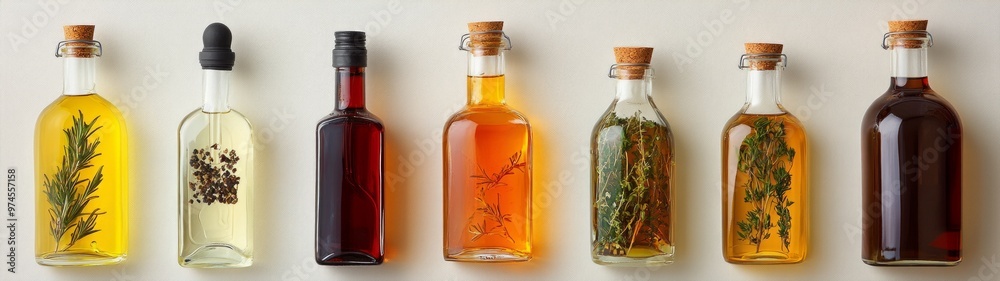 Gourmet Oil Collection, an elegant display of assorted gourmet oils in ...