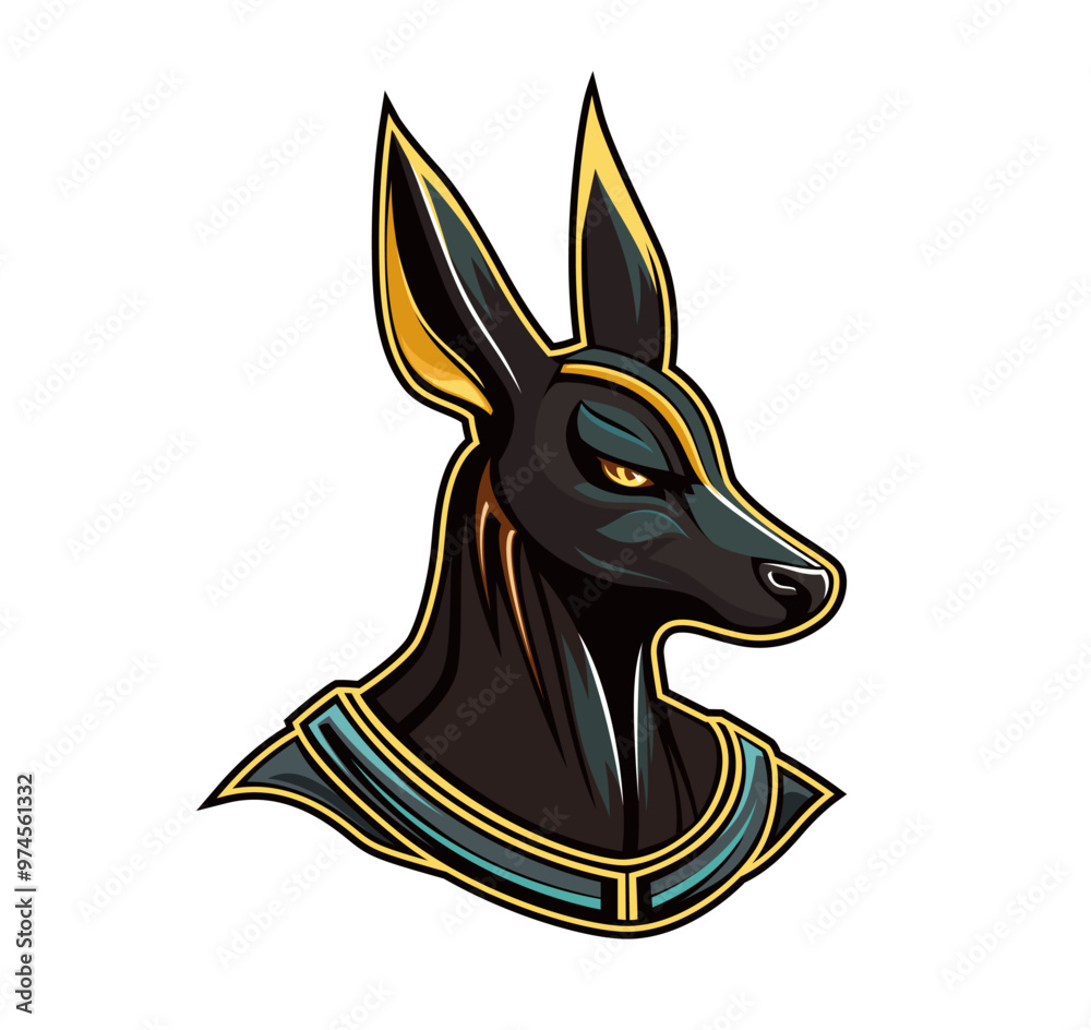 AI generated Egyptian Anubis god or generative AI mythical animal ...