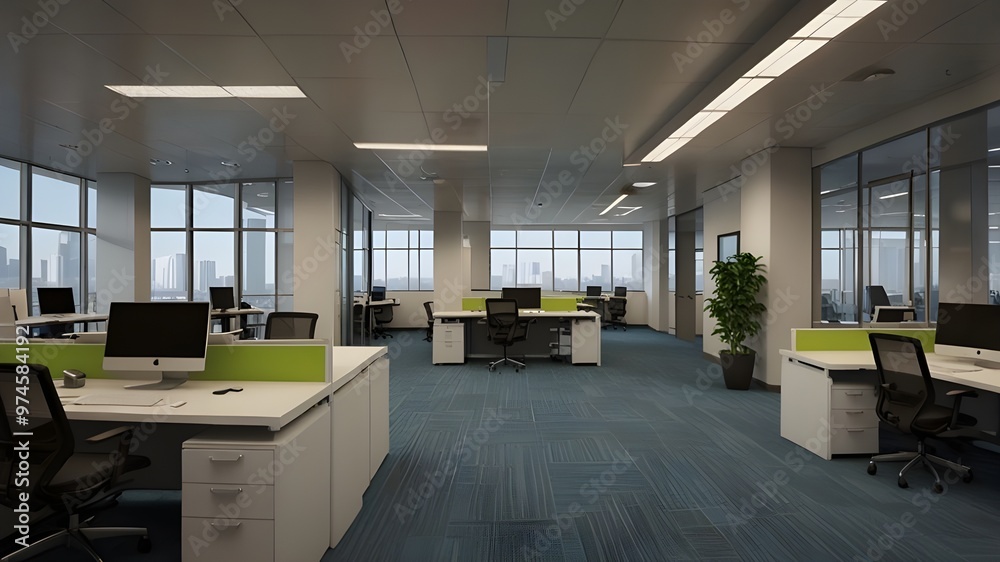 An engineering office's floor plan with workstations, conference rooms ...