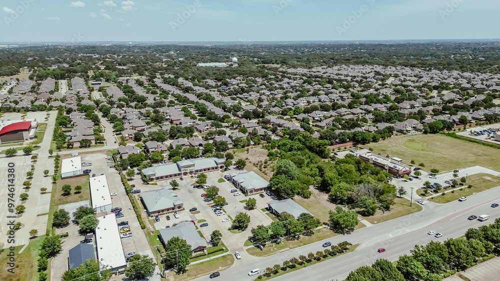 Urban sprawl master planning mixed-use development area along Keller ...