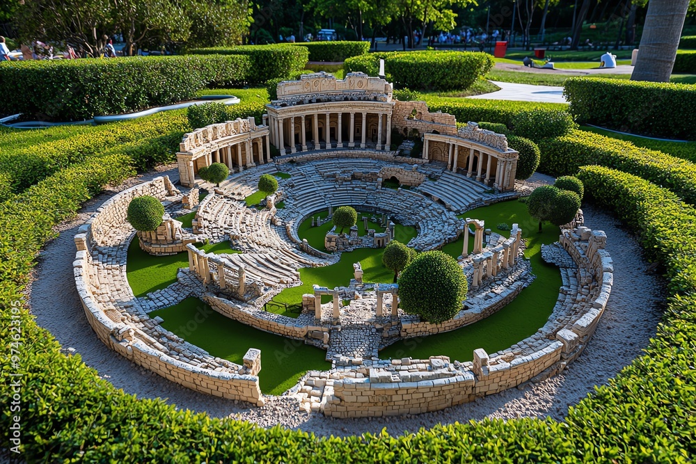A detailed Miniature Park representing ancient Roman Ruins, including ...