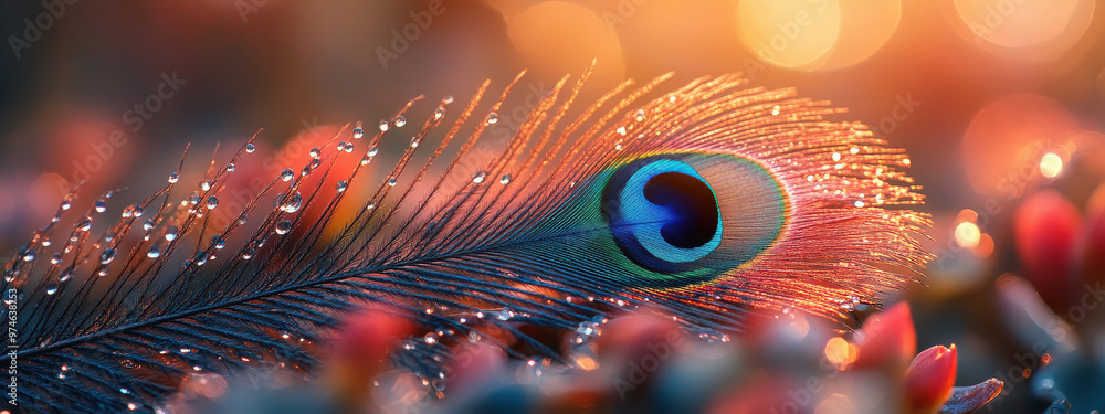 beautiful peacock feather symbol of Hindu god Lord Krishna. Krishna ...