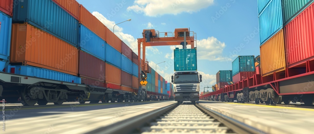 Seamless Intermodal Logistics: Cargo Truck Loading Containers from ...