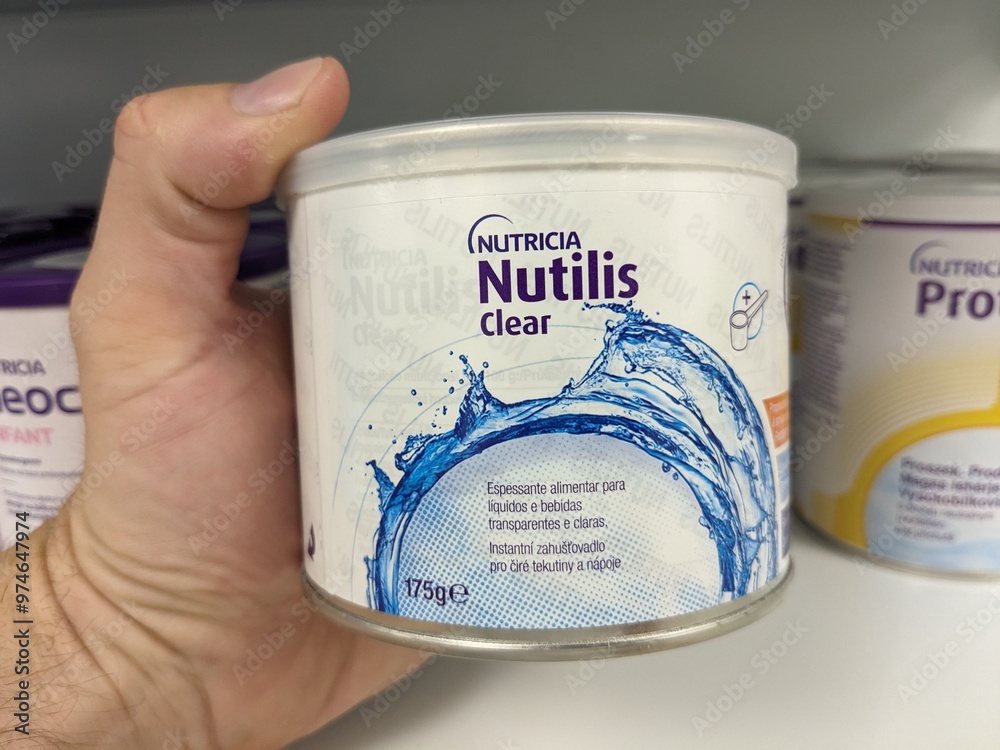 Prague, Czech Republic - SEPTEMBER 13 2024: NUTRICIA NUTILIS CLEAR ...