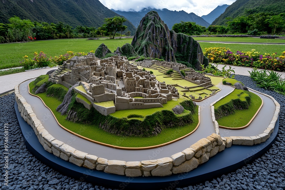 Miniature Park showing a detailed recreation of ancient Machu Picchu ...