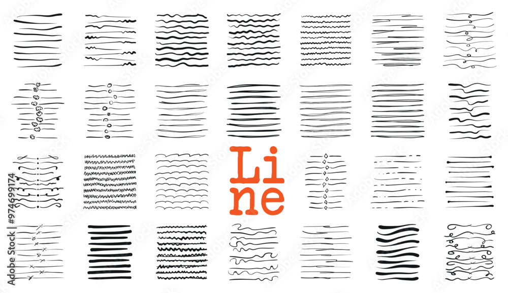 Vector line art object. One line hand writing. Hand drawn line art ...