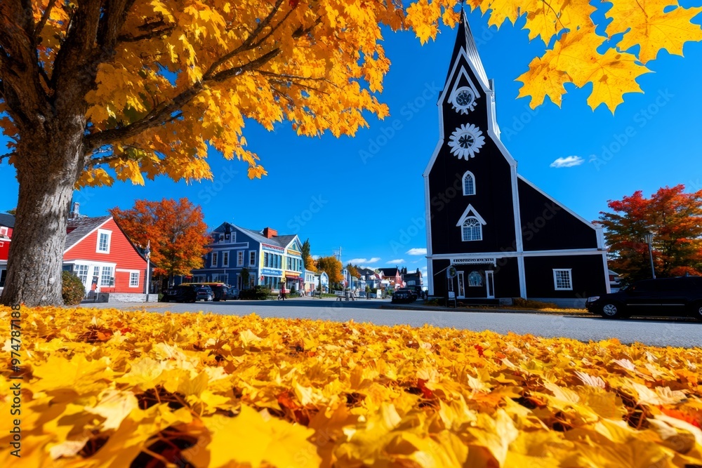 Autumn in Canadaâ€™s Small Towns represented in a travel-themed ...