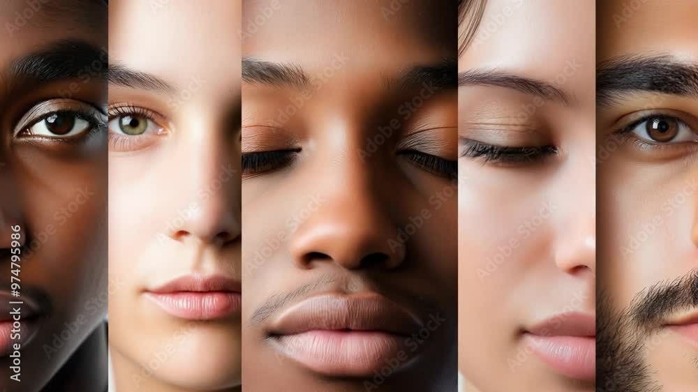 A collection of diverse young people faces, cropped portraits as they ...