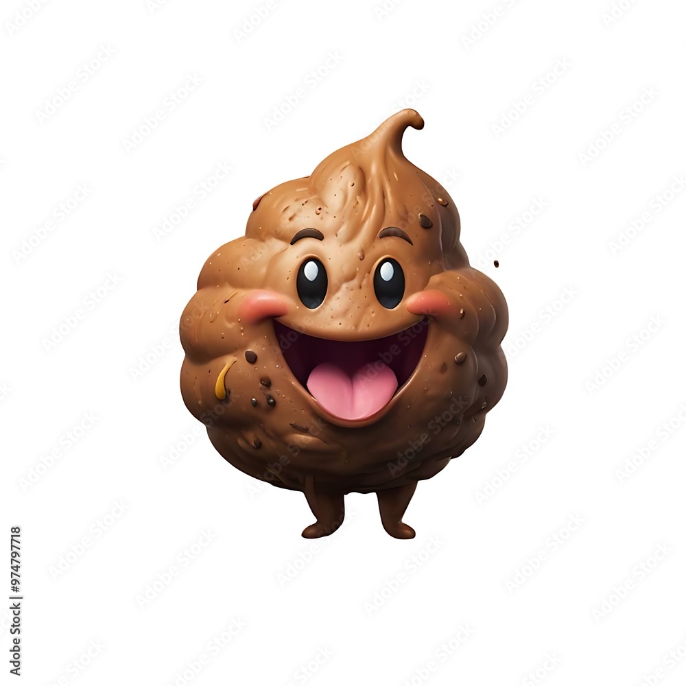 Smiling poop emoticon, used to express humor, awkward situations, or to ...