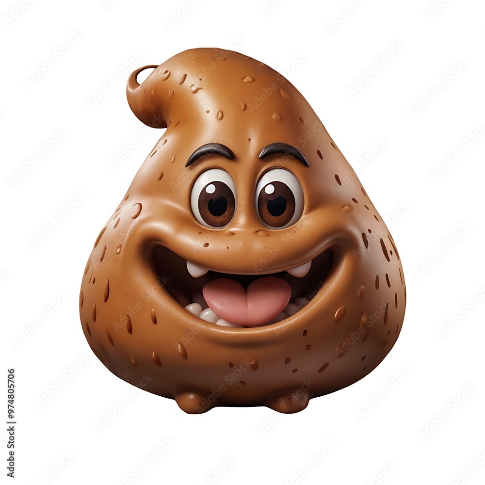 Smiling poop emoticon, used to express humor, awkward situations, or to ...