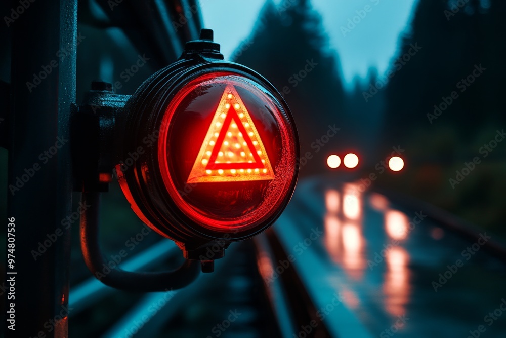 Red as a Symbol of Danger represented in a minimalist design, focusing ...