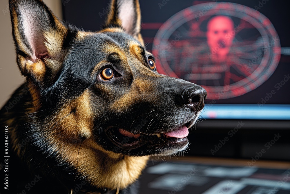 K-9 Dogs in Tracking Criminals visualized in a law enforcement ...