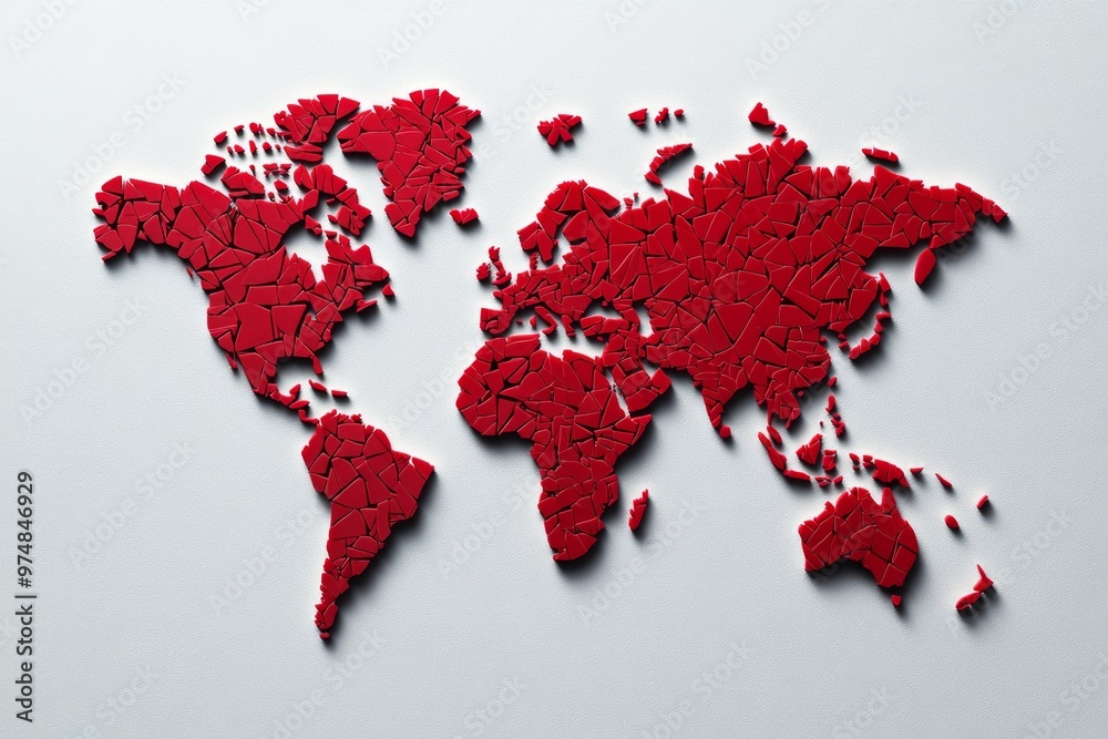 Red in World Flags depicted in a geographic infographic, showcasing ...