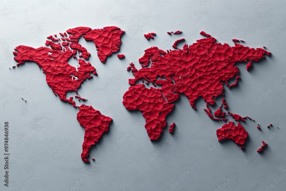 Red in World Flags depicted in a geographic infographic, showcasing ...
