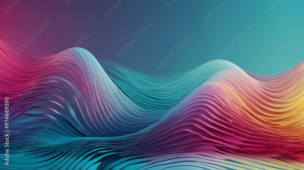 Colorful Abstract Wave Patterns in a Gradient Spectrum of Blues, Reds ...
