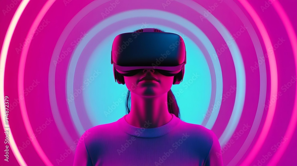 Digital storytelling, floating holographic narrative, immersive virtual environment Stock ...