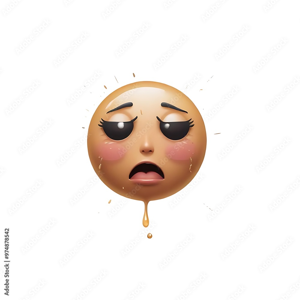 Intensely crying face emoticon, used to express deep sadness, grief, or ...