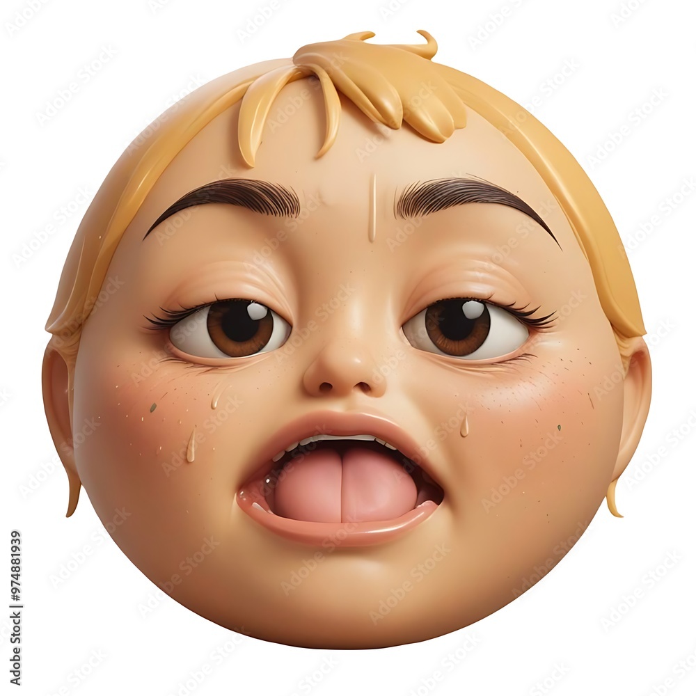 Intensely crying face emoticon, used to express deep sadness, grief, or ...