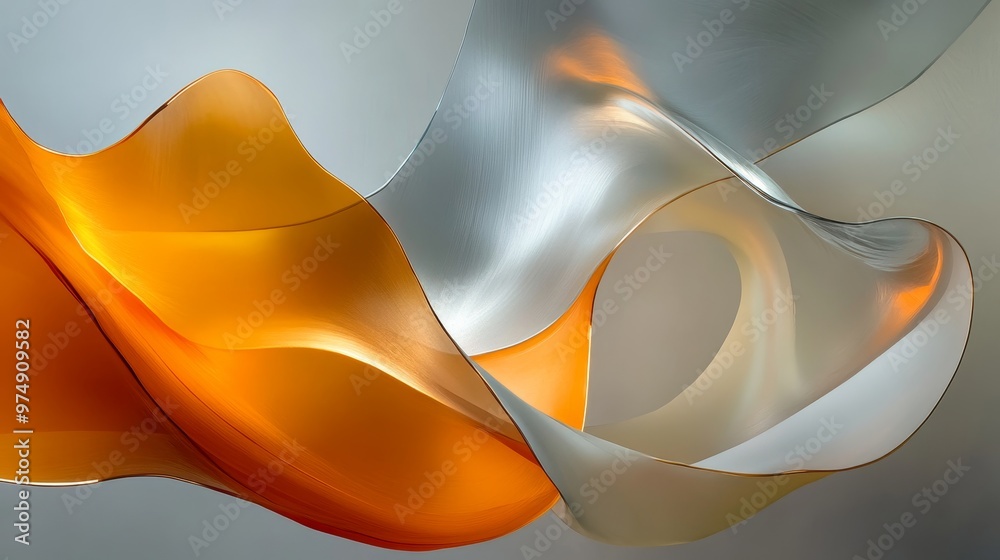 Dynamic Abstract Art with Flowing Layered Forms: An abstract artwork ...
