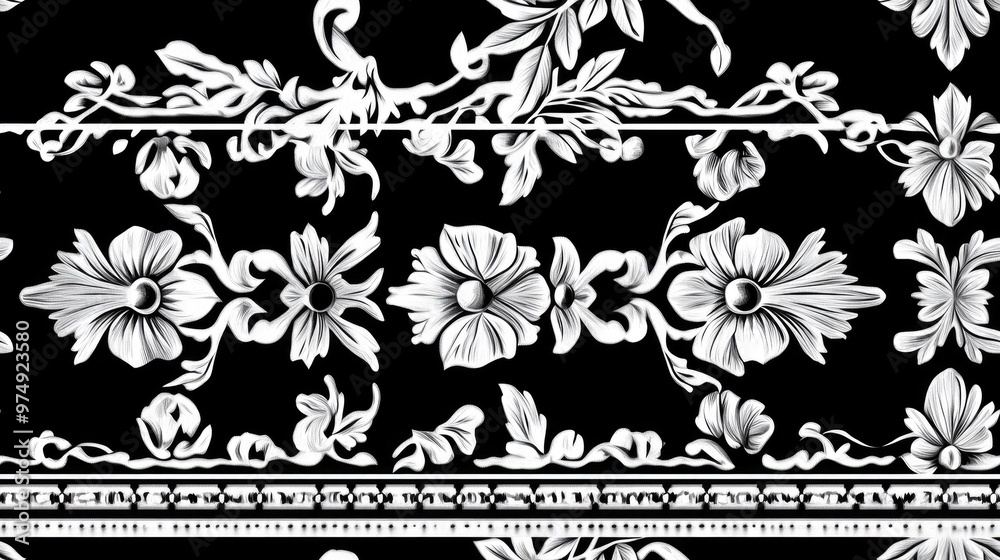 Seamless art braid print featuring embroidered strips and squares in ...