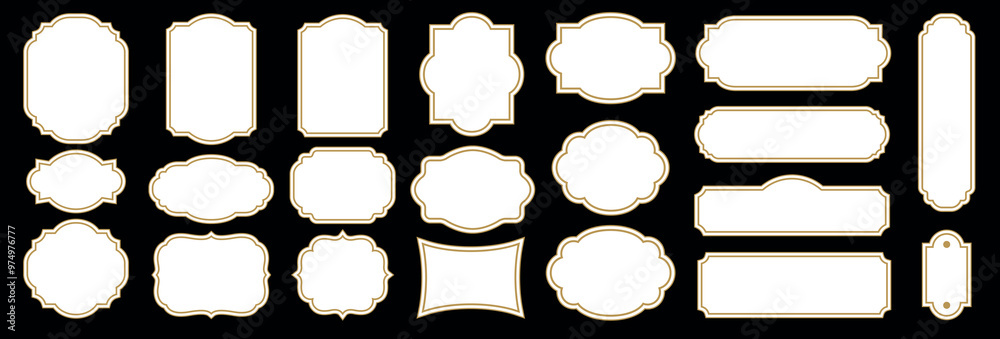 Set of vintage label and badges. Ornamental label frames. Old ornate ...