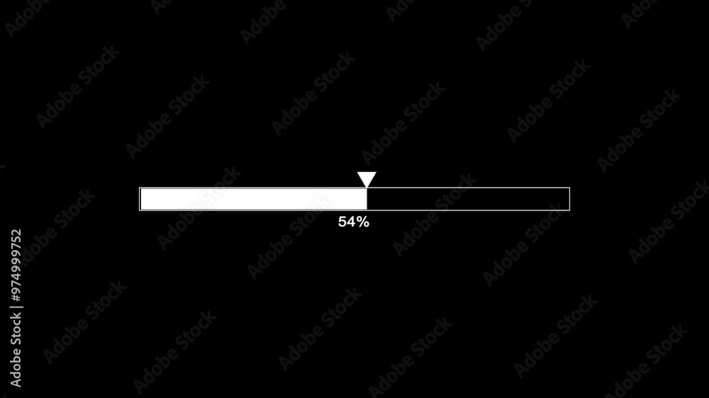 loading bar animation in black background. white loading bar and ...